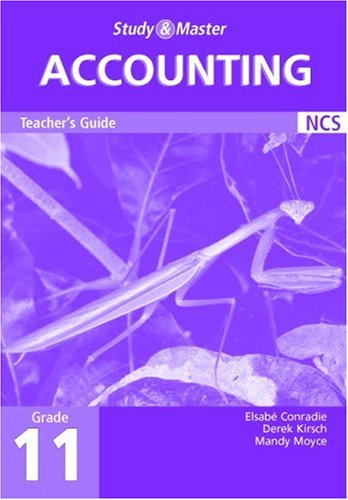 Study and Master Accounting Grade 11 Teacher's Guide by Elsabe Conradie ...