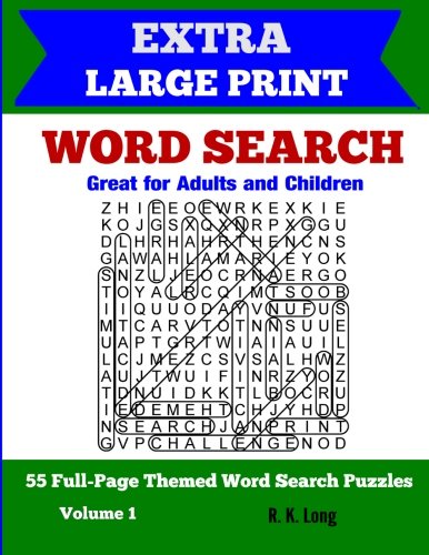 Extra Large Print Word Search: 55 Full-Page Themed Word Search Puzzles ...