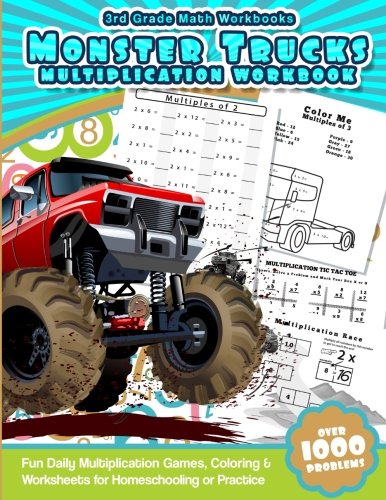 3rd Grade Math Workbooks Monster Trucks Multiplication Workbook: Fun ...