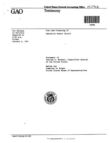 Cost and Financing of Operation Desert Shield by U.S. Government ...