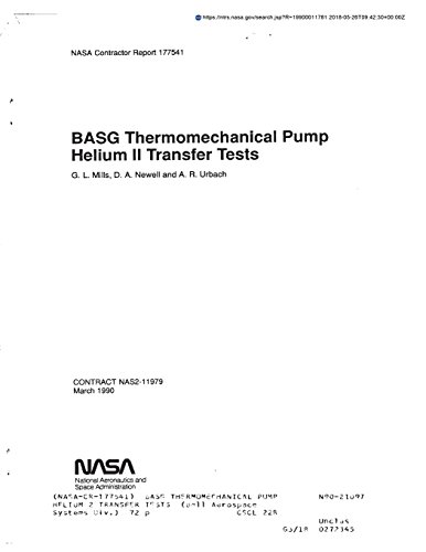 Basg Thermomechanical Pump Helium 2 Transfer Tests by National ...