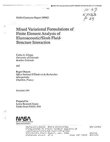 Mixed Variational Formulations Of Finite Element Analysis Of Elastoacoustic Slosh Fluid