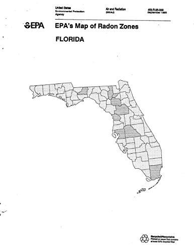 Epa's Map of Radon Zones: Florida by U.S. Environmental Protection ...