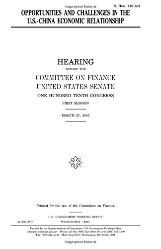 Opportunities and Challenges in the U.S.-China Economic Relationship by ...