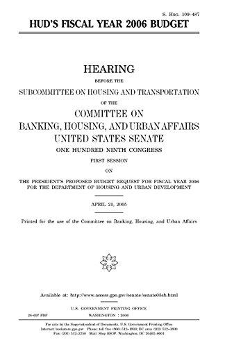 Hud's Fiscal Year 2006 Budget by U.S. Congress | Goodreads