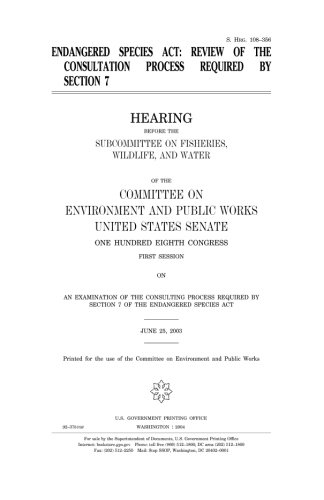 Endangered Species ACT: Review of the Consultation Process Required by ...