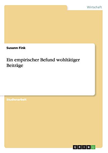 Ein empirischer Befund wohlt tiger Beitr ge by Susann Fink | Goodreads