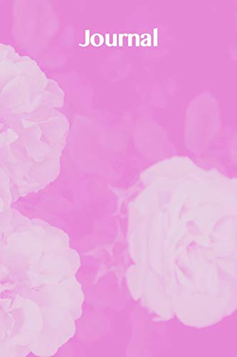 Journal: Cute Pink Flower Cover Blank Line Paper Wide Ruled Composition ...