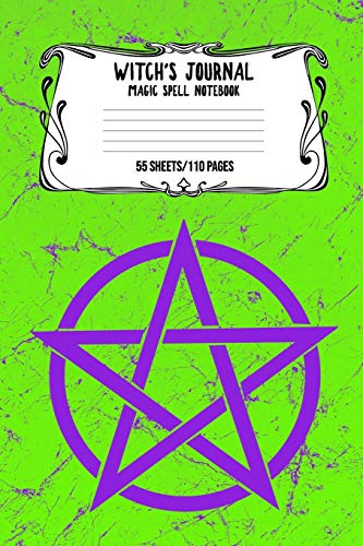 Witch's Journal Magic Spell Notebook 55 Sheets/110 Pages: Witchcraft ...
