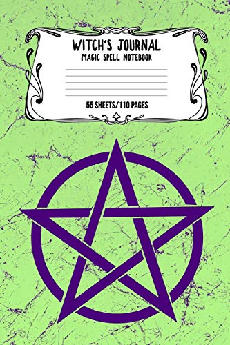 Witch's Journal Magic Spell Notebook 55 Sheets/110 Pages: Witchcraft ...