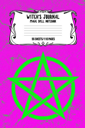 Witch's Journal Magic Spell Notebook 55 Sheets/110 Pages: Witchcraft ...