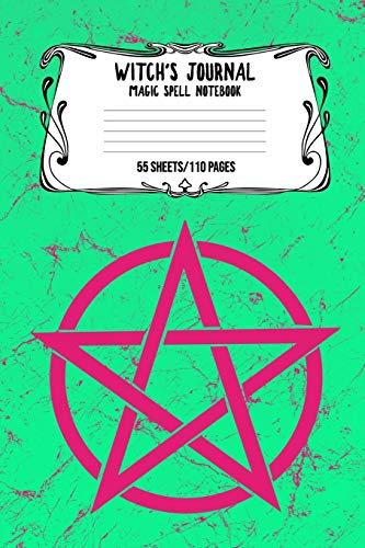 Witch's Journal Magic Spell Notebook 55 Sheets/110 Pages: Witchcraft ...