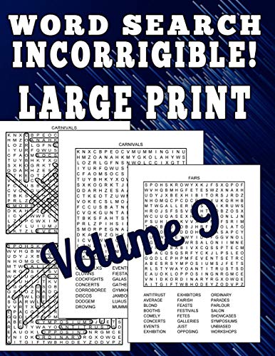 Word Search Incorrigible! Large Print: 100 Large Print Difficult ...