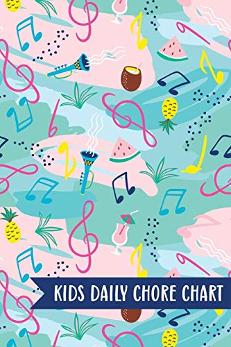Kids Daily Chore Chart: Tropical Music Note Weekly Checklist Task ...