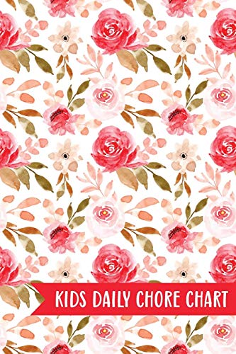 Kids Daily Chore Chart: Peach Pink Floral Weekly Checklist Task Family ...
