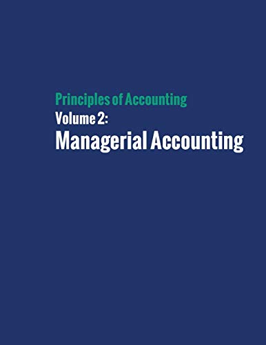 Principles of Accounting Volume 2 - Managerial Accounting by Mitchell ...