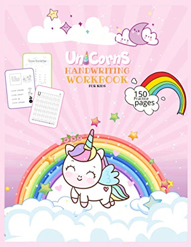 Unicorn Handwriting Workbook for Kids: Unicorn Handwriting Practice ...