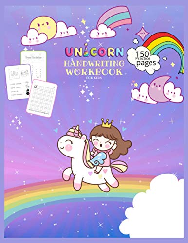 Unicorn Handwriting Workbook for Kids: Unicorn Handwriting Practice ...