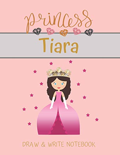 Princess Tiara Draw & Write Notebook: With Picture Space and Dashed Mid ...
