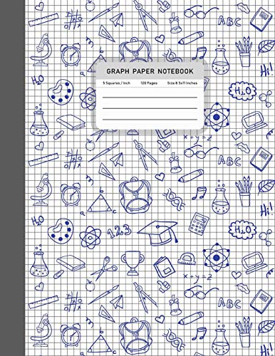 Graph Paper Notebook: Composition Notebook Squared Graphing Paper 5 ...