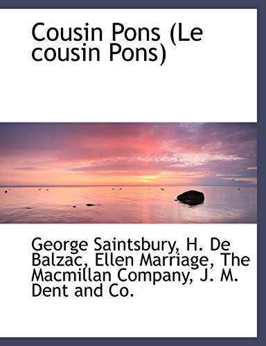Cousin Pons (Le cousin Pons) (French Edition) by George Saintsbury ...