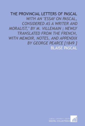 The Provincial Letters of Pascal by Blaise Pascal | Goodreads