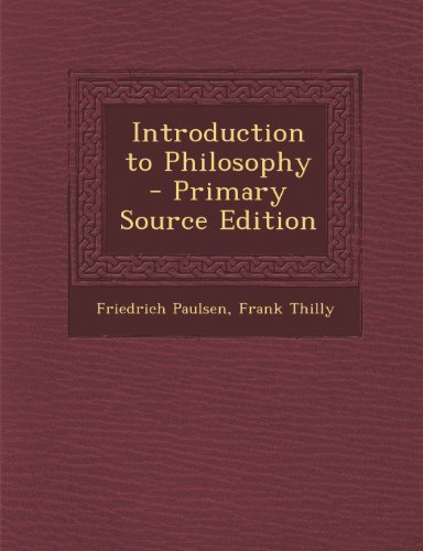Introduction to Philosophy - Primary Source Edition by Friedrich ...