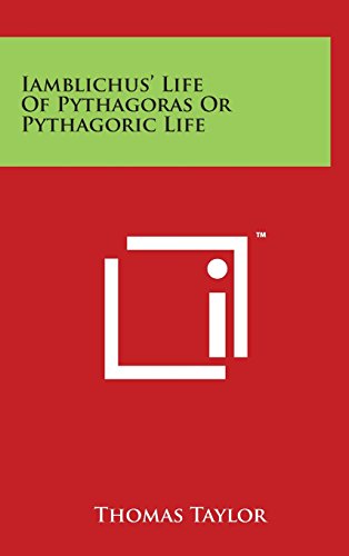 Iamblichus' Life Of Pythagoras Or Pythagoric Life by Thomas Taylor MB ...