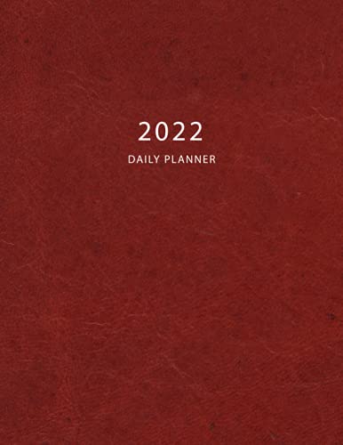 2022 Daily Planner: Red Leather | Daily and Monthly Calendar, Time ...
