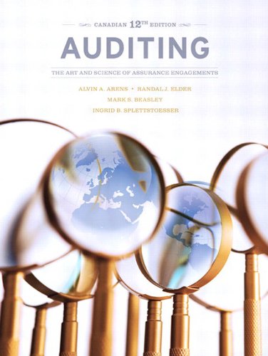 Auditing: The Art and Science of Assurance Engagements, Canadian ...