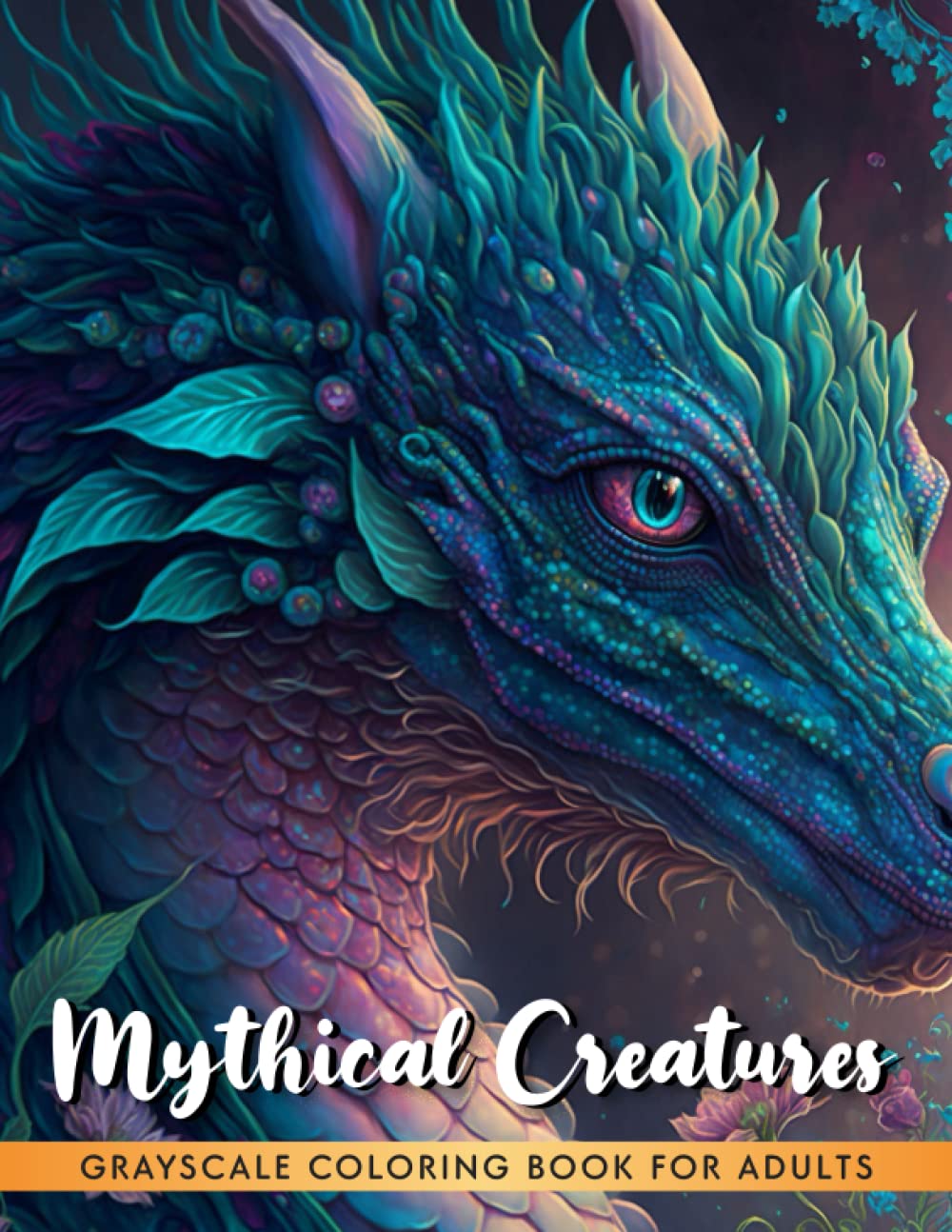 Mythical Creatures Coloring Book: Indulge in 50 Stunning Grayscale Coloring Pages of Fantasy ...