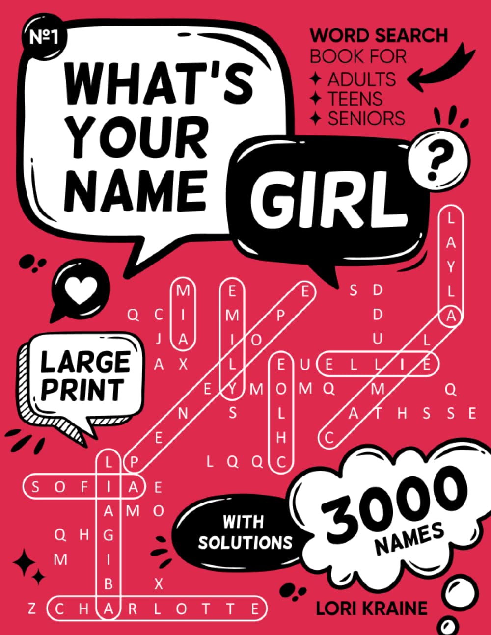 What s Your Name Girl Large Print Word Search Books For Gift With