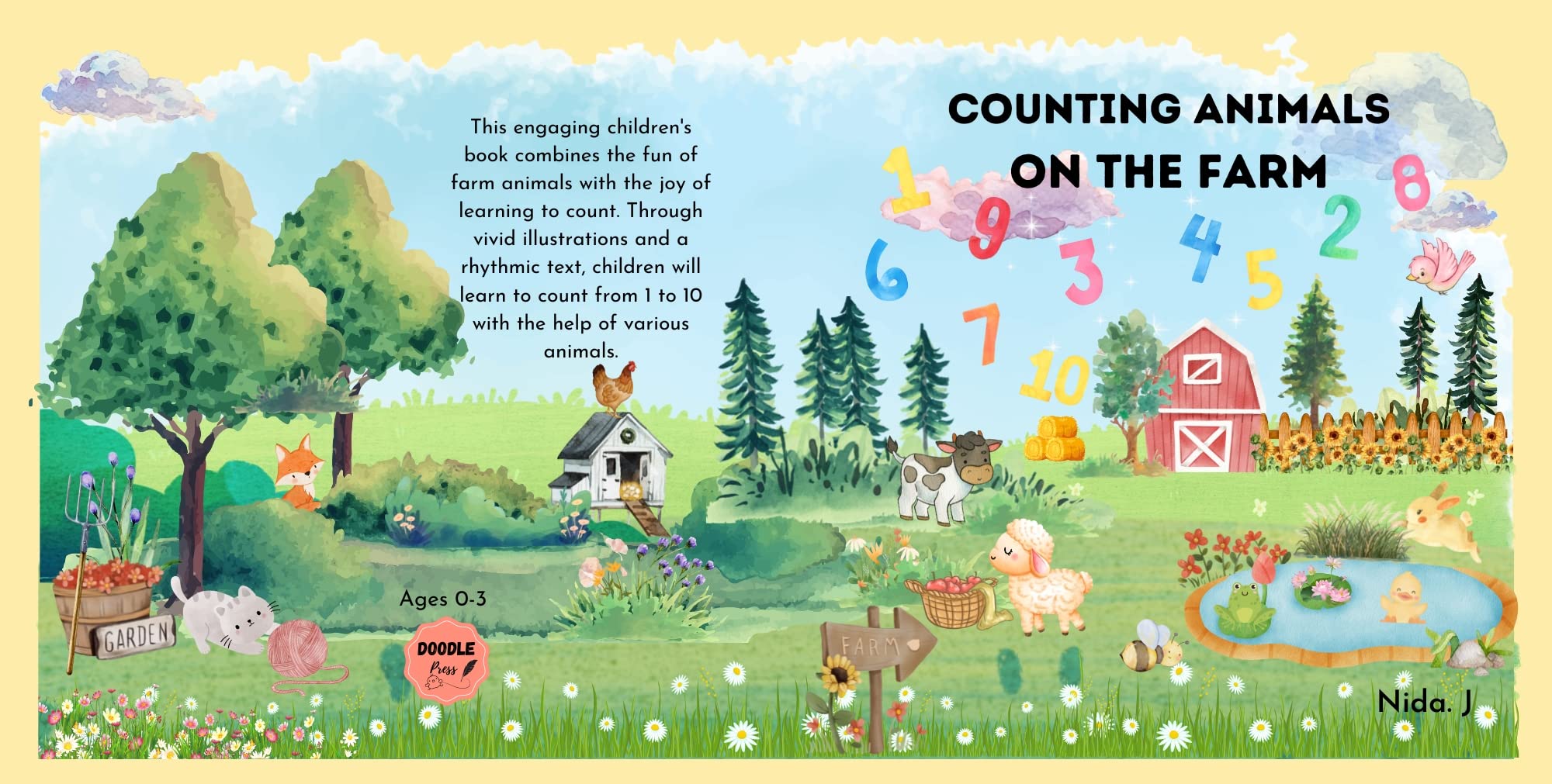 Counting Animals On The Farm: Colorful Picture book for ages 0-3 with ...