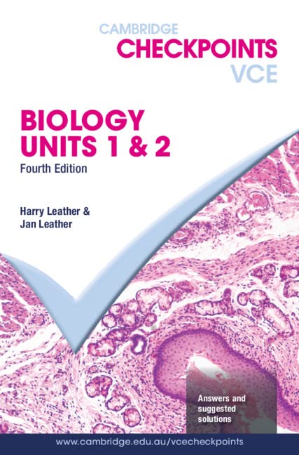 Cambridge Checkpoints VCE Biology Units 1 and 2 by Harry Leather ...
