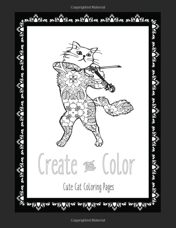 Create and Color Cute Cat Coloring Pages: Cat Coloring Book | Cute ...