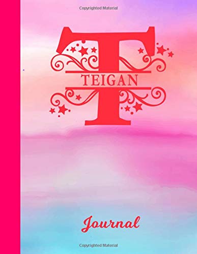 Teigan: Blank Journal - Personalized First Name & Letter Initial ...