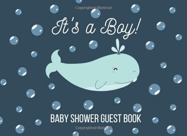 It's a Boy! Baby Shower Guest Book: A Nautical Blue Whale Themed ...