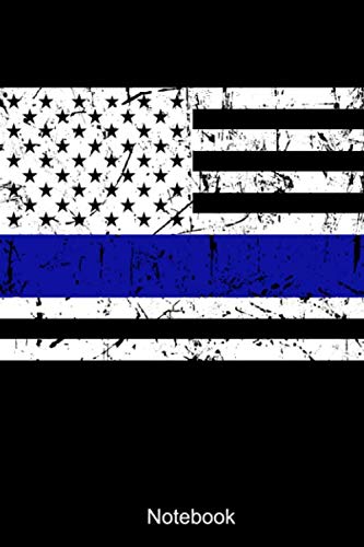 Notebook: Police Thin Blue Line Note Book Gift - American Flag Police ...