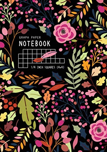 Graph Paper Notebook 1/4 Inch Squares: A5 Medium Composition Book Quad ...