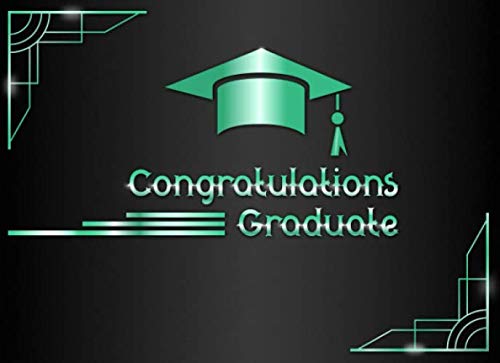 Congratulations Graduate: Elegant Guest Book Black and Turquoise I ...