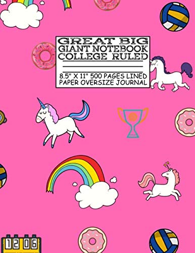 Great Big Giant Notebook College Ruled 8.5" X 11" 500 Pages Lined Paper ...