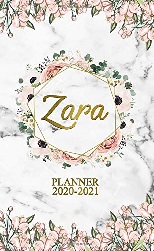 Zara 2020-2021 Planner: Grey Marble & Floral 2 Year Monthly Pocket ...