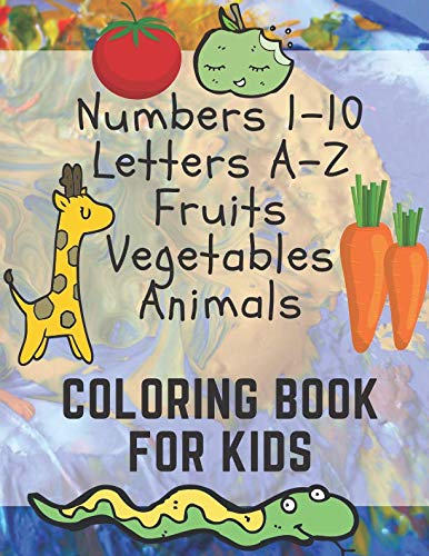Numbers 1-10 Letters A-Z Fruits Vegetables Animals Coloring Book for ...