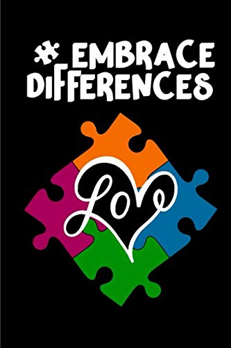 Embrace Differences: 120 Pages Lined. 6x9 Black Journal / Notebook for ...