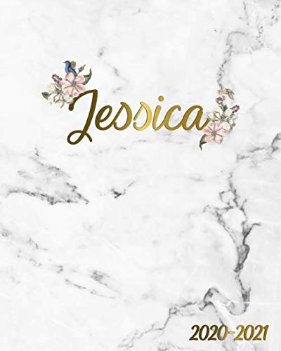 Jessica 2020-2021: Marble & Gold 2 Year Weekly & Monthly Planner | 2020 ...