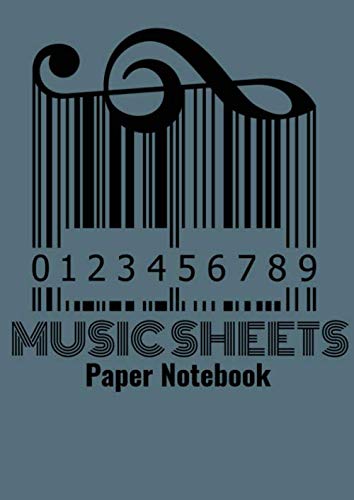 Music Sheets Paper Notebook: A4 6 Stave Wide Staff Ruled Lined Blank ...