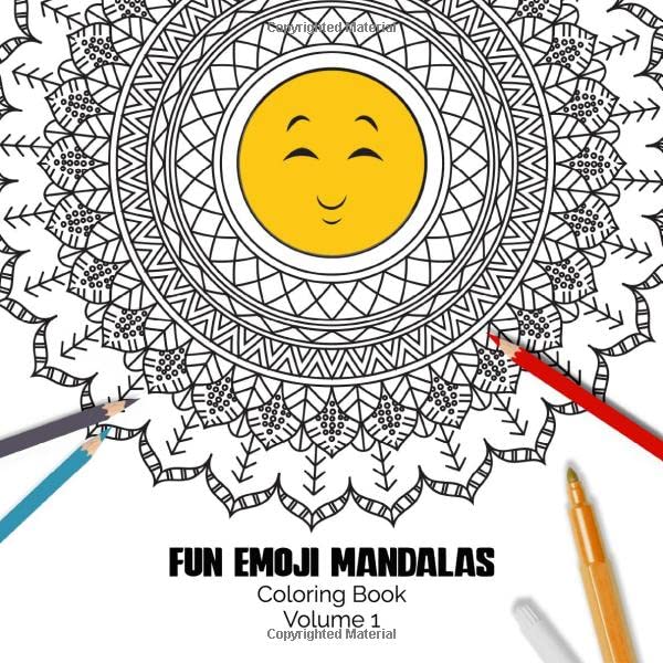 Fun Emoji Mandalas - Coloring Book - Volume 1: Cute mandala designs ...
