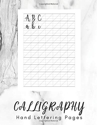 Calligraphy Hand Lettering Pages: 160 Sheets - Improve Cursive Brush ...