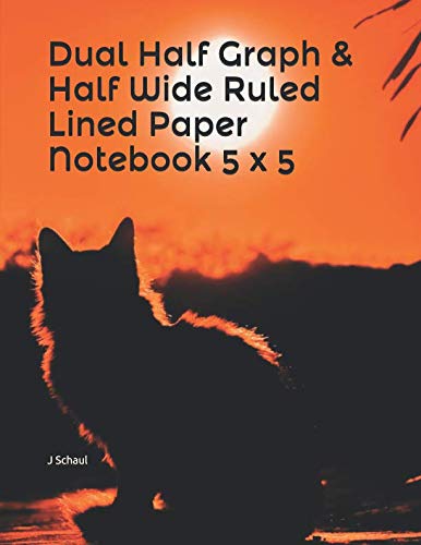 Dual Half Graph & Half Wide Ruled Lined Paper Notebook 5 x 5 by J ...