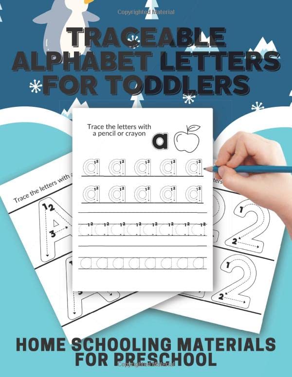 Traceable Alphabet Letters for Toddlers: Home Schooling Materials for ...